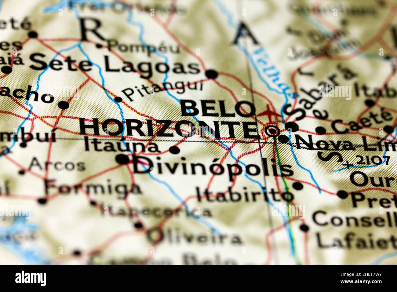 Belo Horizonte in Brazil on the map Stock Photo - Alamy