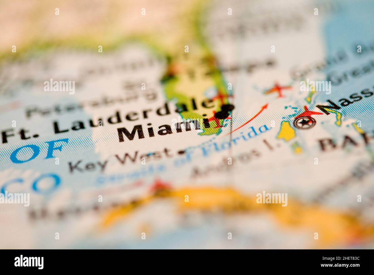 Miami on the map Stock Photo - Alamy