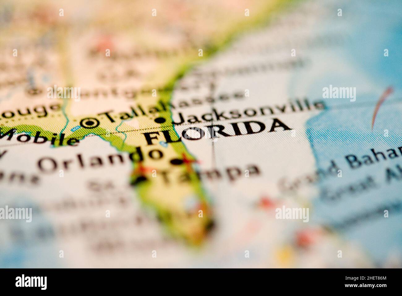Florida on the map Stock Photo - Alamy