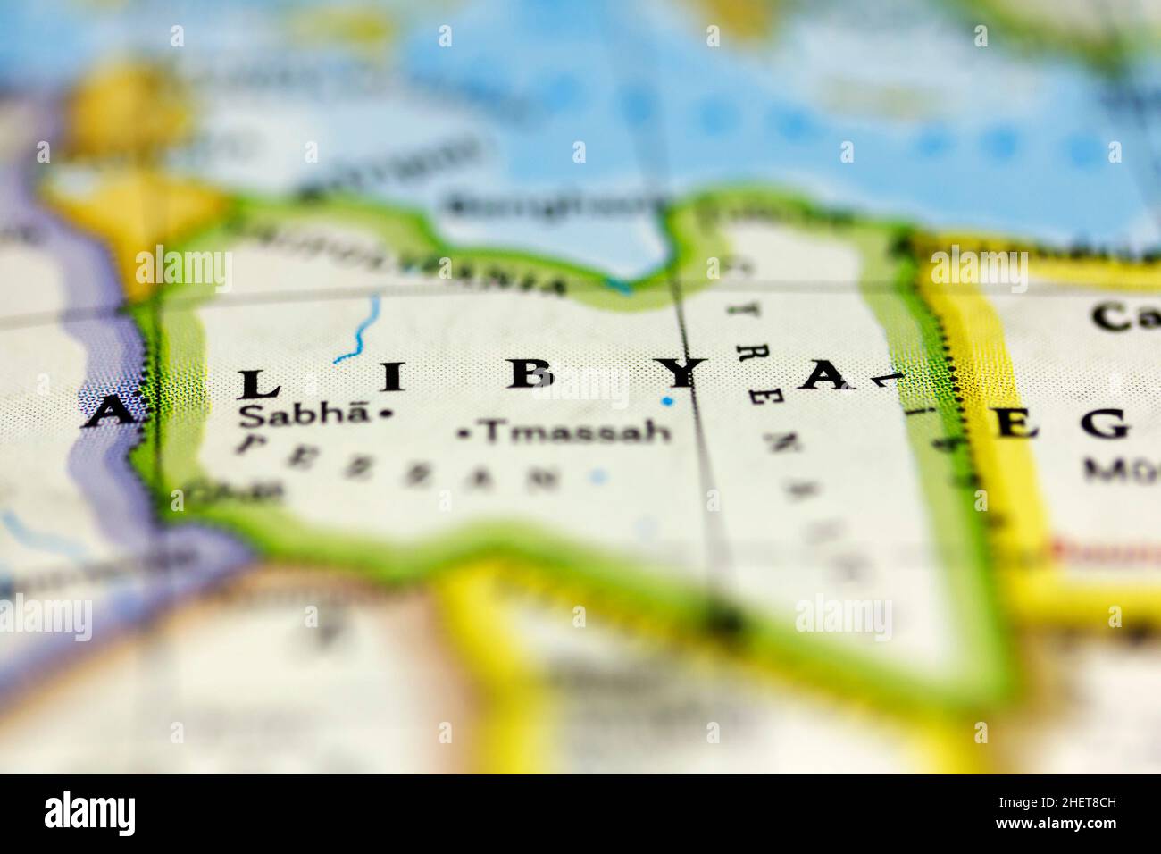 Libya on the map Stock Photo - Alamy