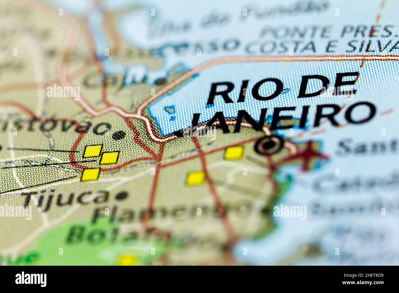 Rio de Janeiro on the map Stock Photo - Alamy