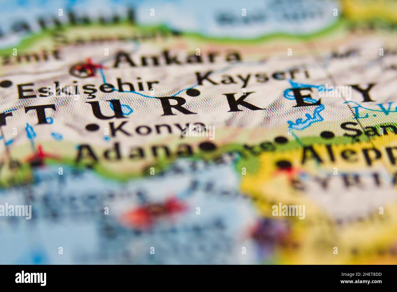 Turkey on the map Stock Photo - Alamy