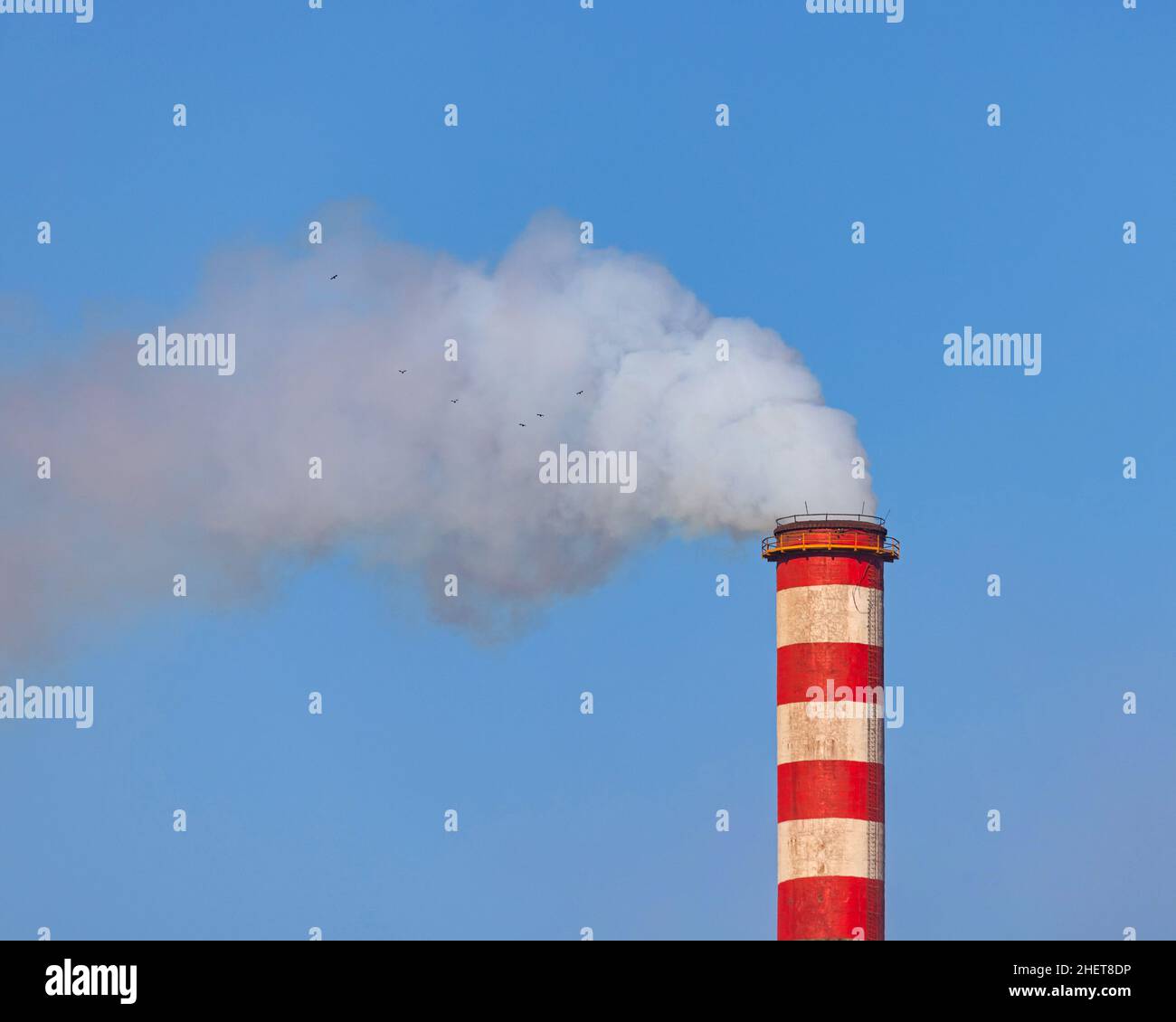 Steel Mill Industrial Chimney Air Pollution Problems Stock Photo - Alamy