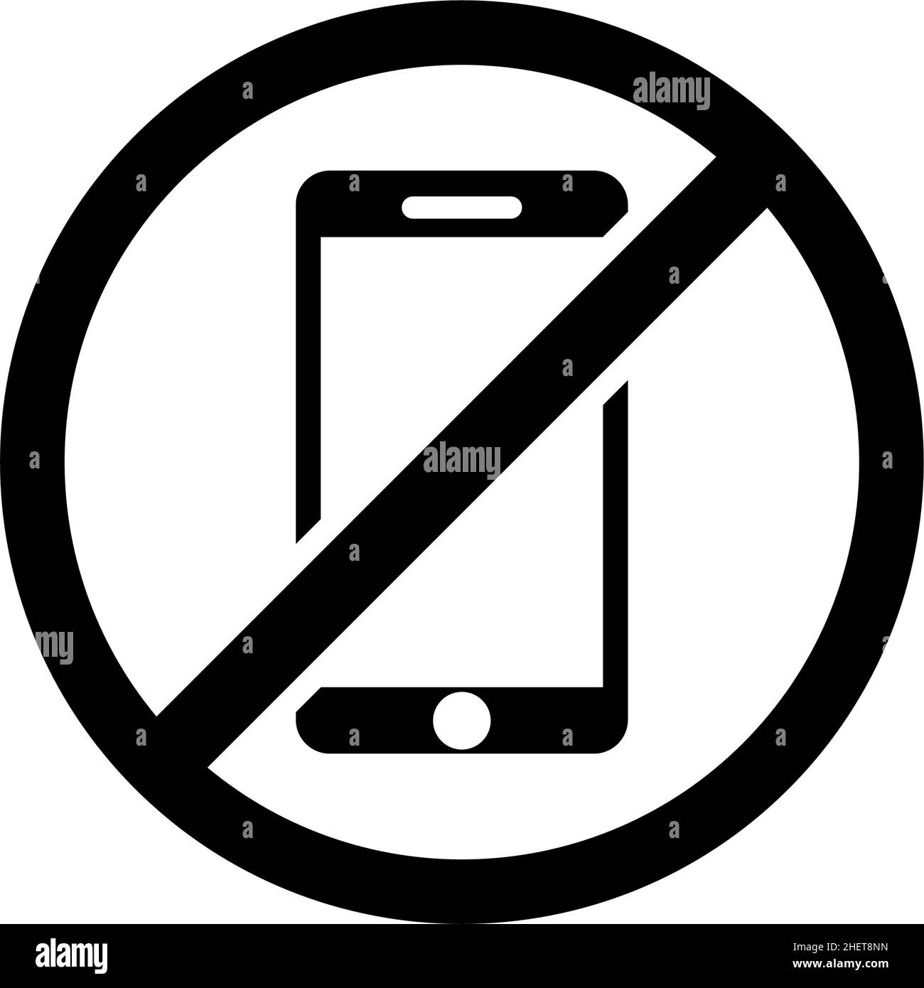 No Phone, No Talking and Calling, Cell Prohibition. Flat Vector Icon ...