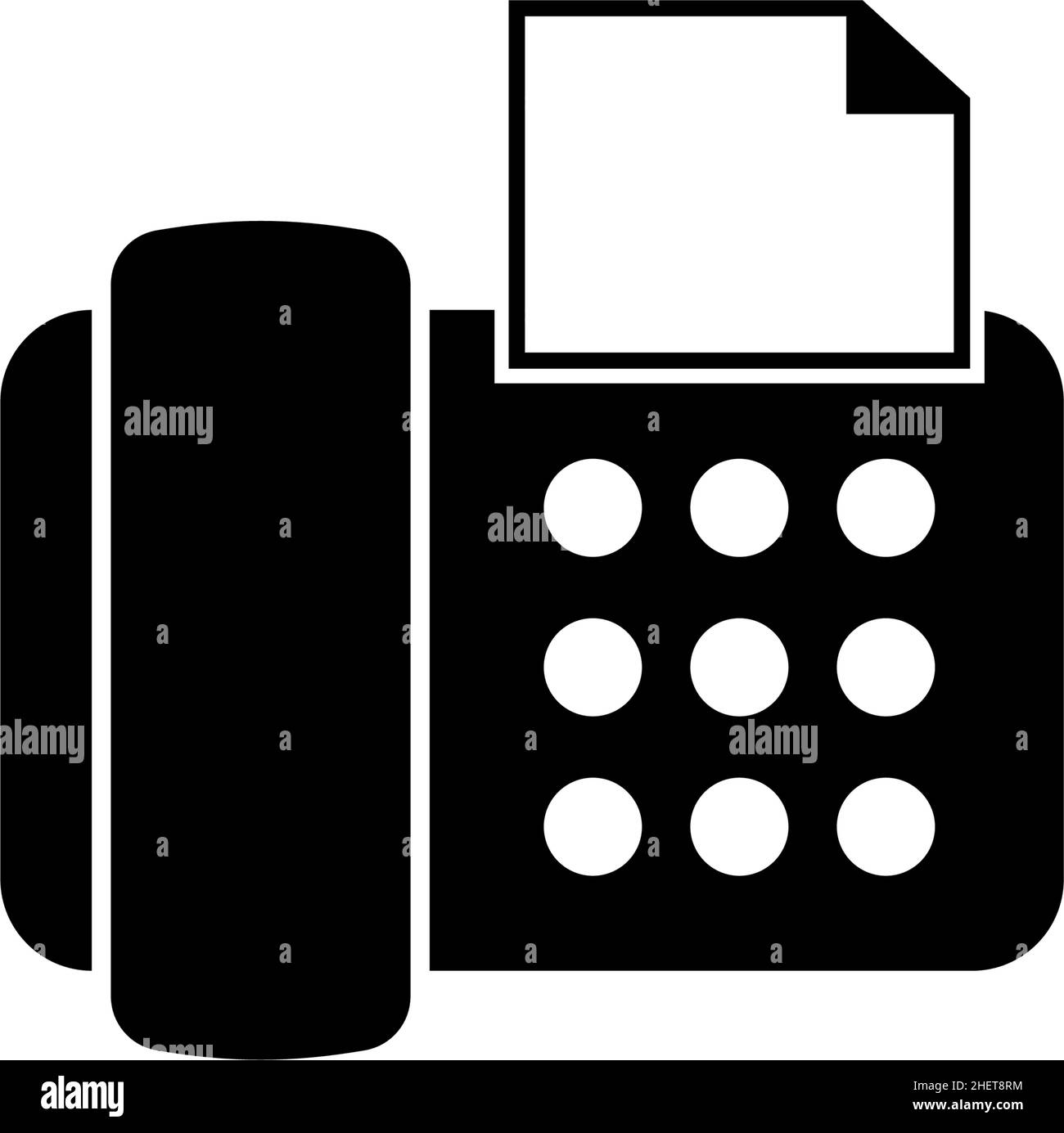 Fax Phone Machine, Office Telephone. Flat Vector Icon illustration ...