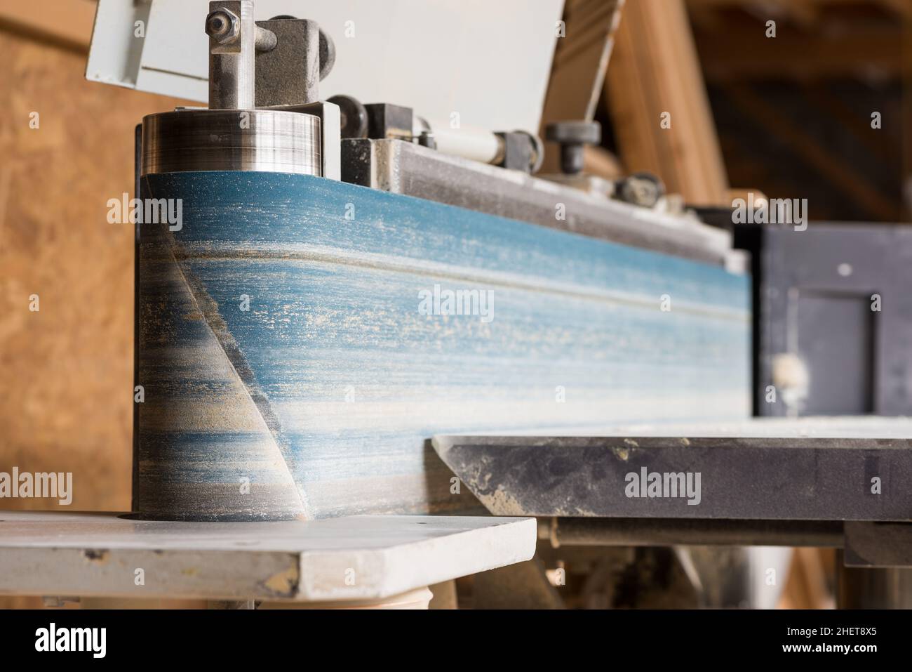 fixed vertical electric belt sander of carpenter in hall Stock Photo ...