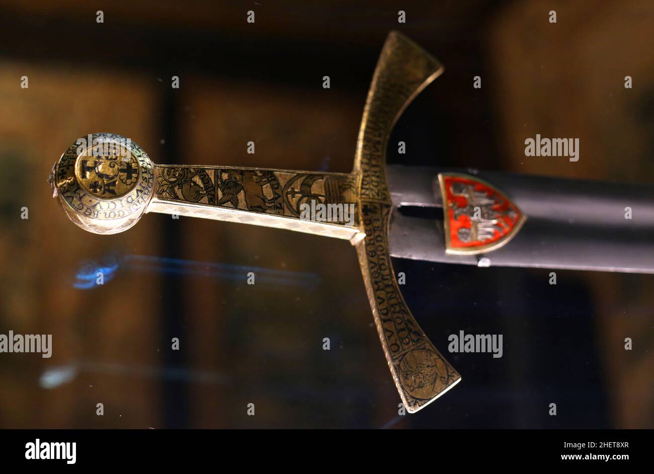 Cracow. Krakow. Poland. Szczerbiec (The Jagged Sword), the ceremonial ...