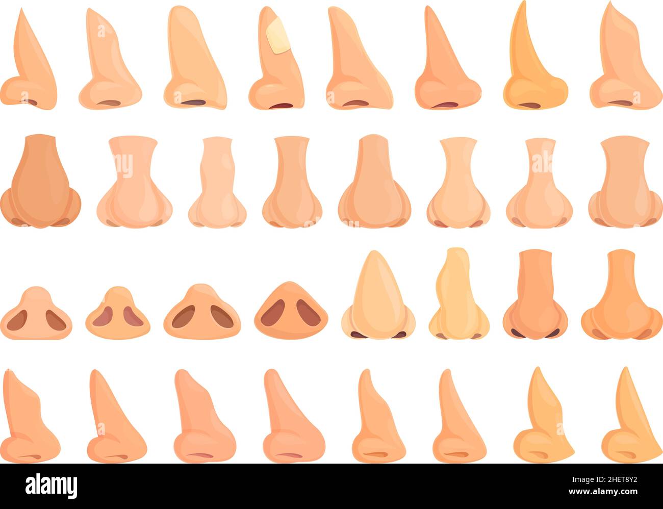 Rhinoplasty icon cartoon vector. Human nose. Closed adjustment Stock ...