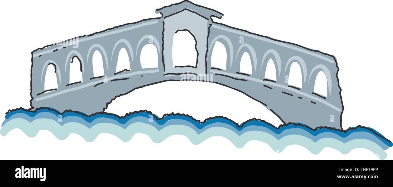 Rialto bridge doodled style illustration. Simple illustration of rialto ... Rialto bridge doodled style illustration. Simple illustration of rialto ...