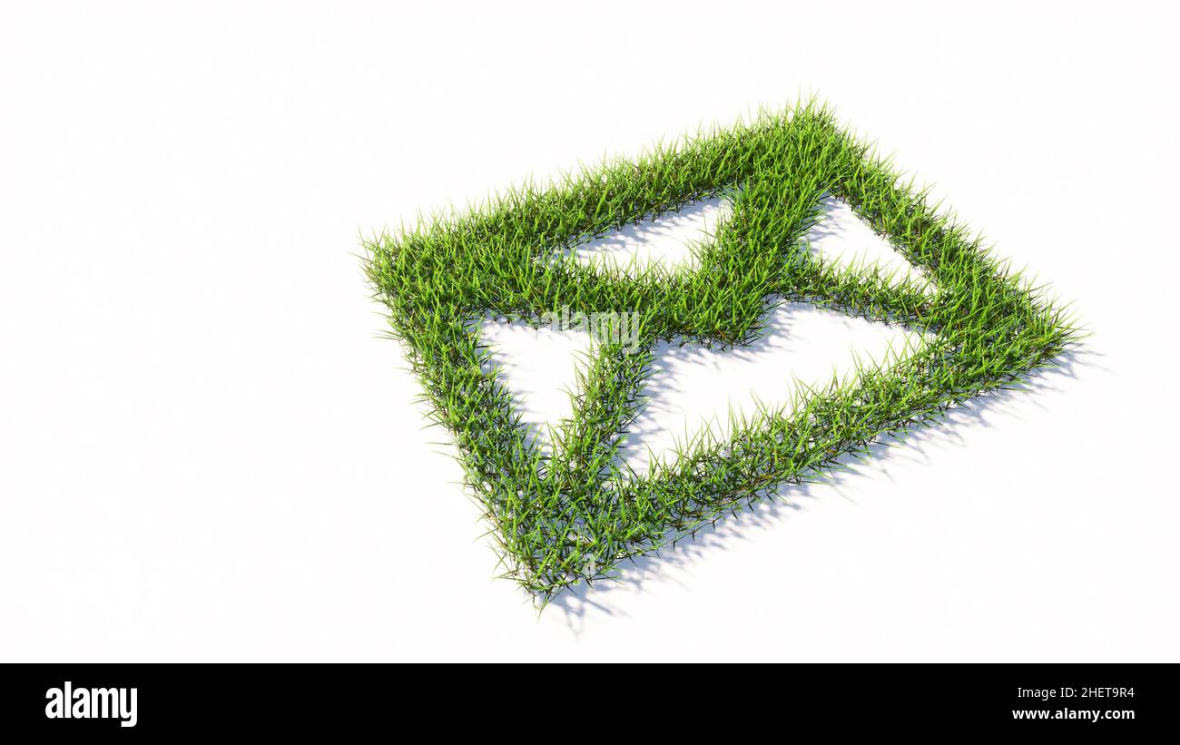 Concept or conceptual green summer lawn grass symbol isolated white ...