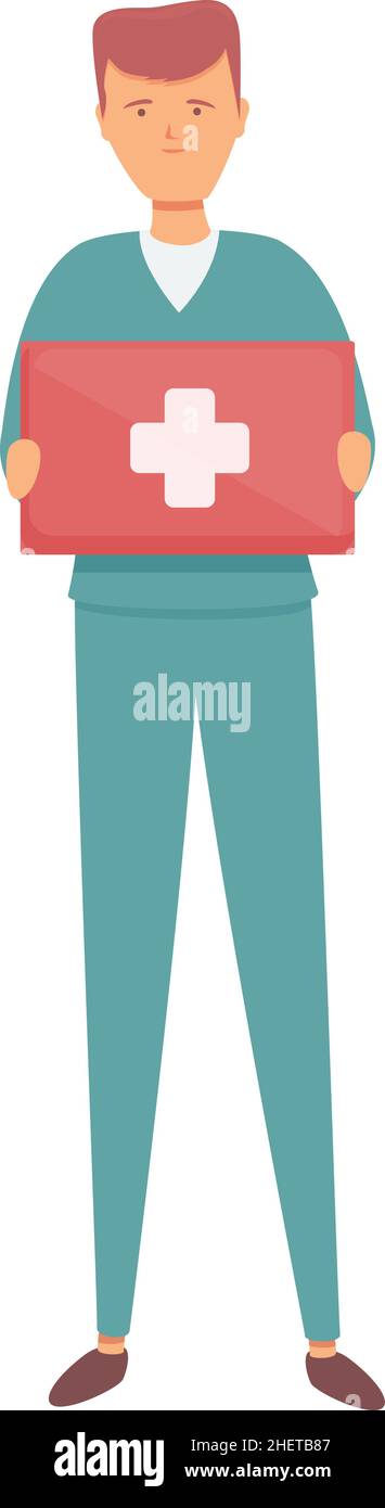 Nurse first aid kit icon cartoon vector. Doctor care. Health hospital ...