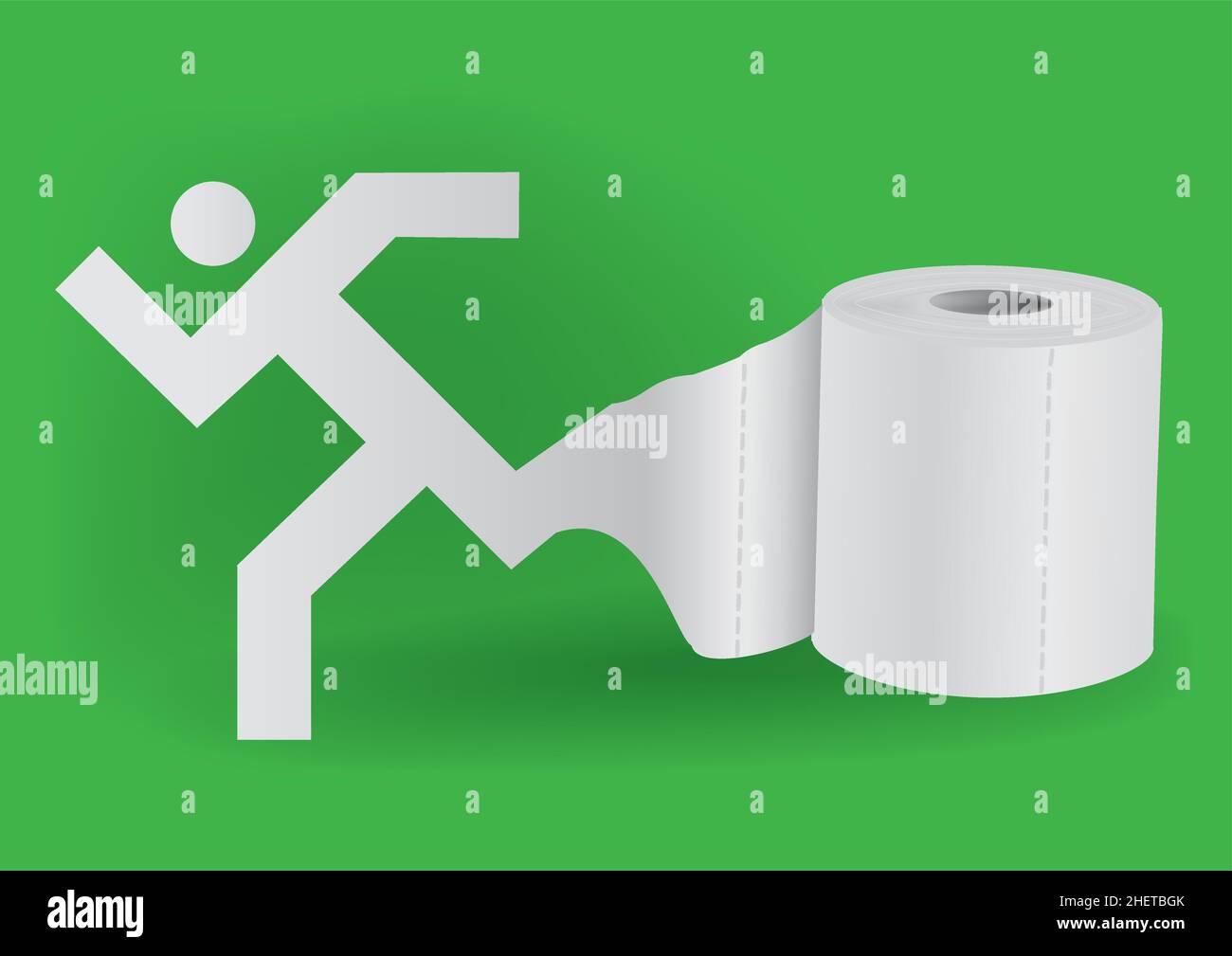 Toilet paper with icon of running man. Illustration of running male ...