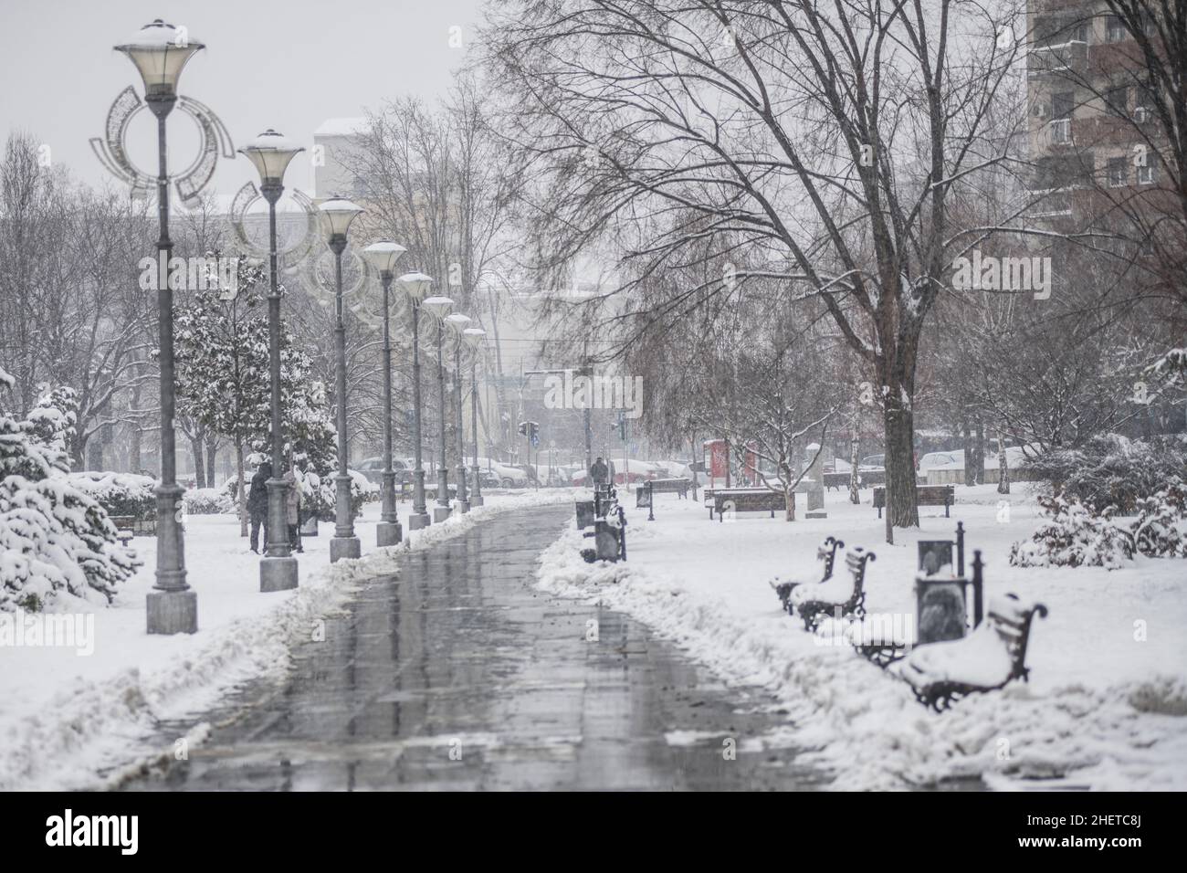 Winter in Serbia: Saint Sava Park, Belgrade Stock Photo - Alamy
