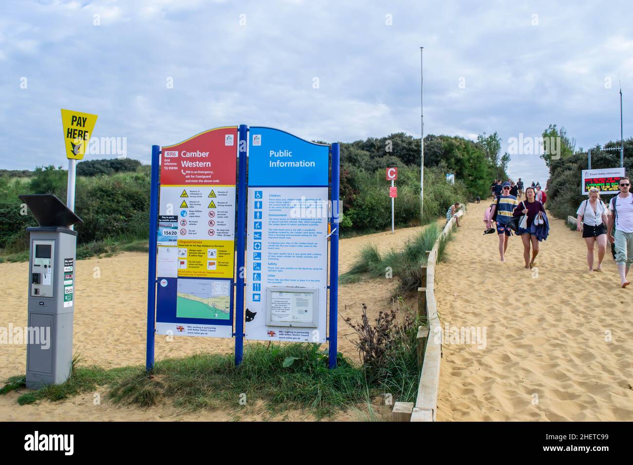CAMBER SANDS, ENGLAND- 18 September 2021: Camber Western information ...