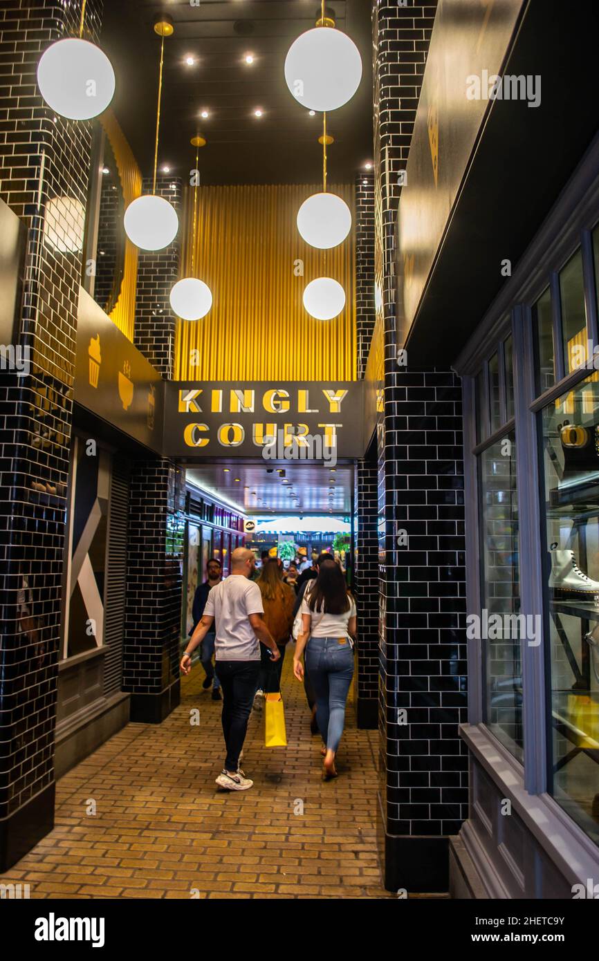 CARNABY STREET, LONDON, ENGLAND- 4 September 2021: Entrance to Kingly ...