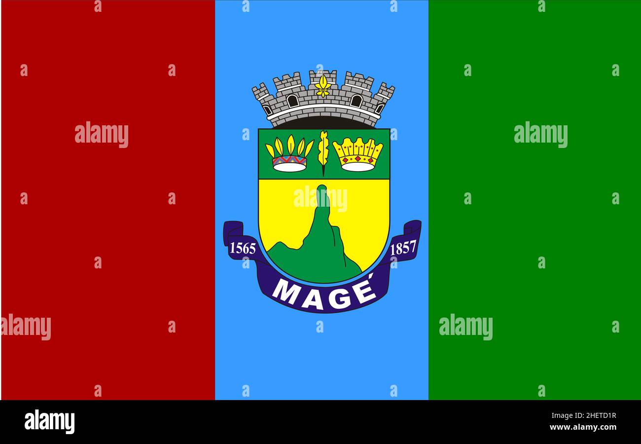 Top view of flag Mage, Brazil. Brazilian patriot and travel concept. no ...