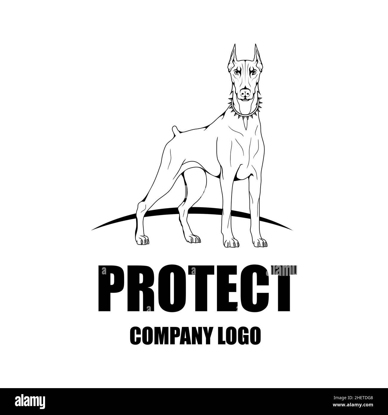 Security company vector logo design template. Protection logo.Doberman ...