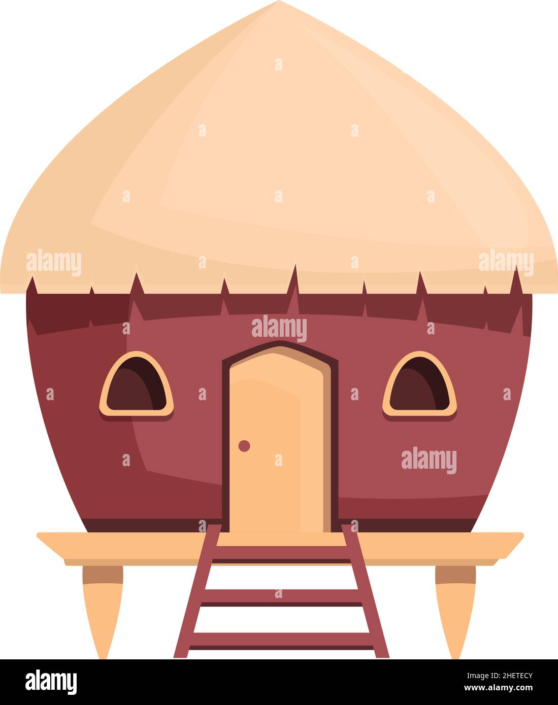 Hay bungalow icon cartoon vector. Sea villa. Island house Stock Vector ...