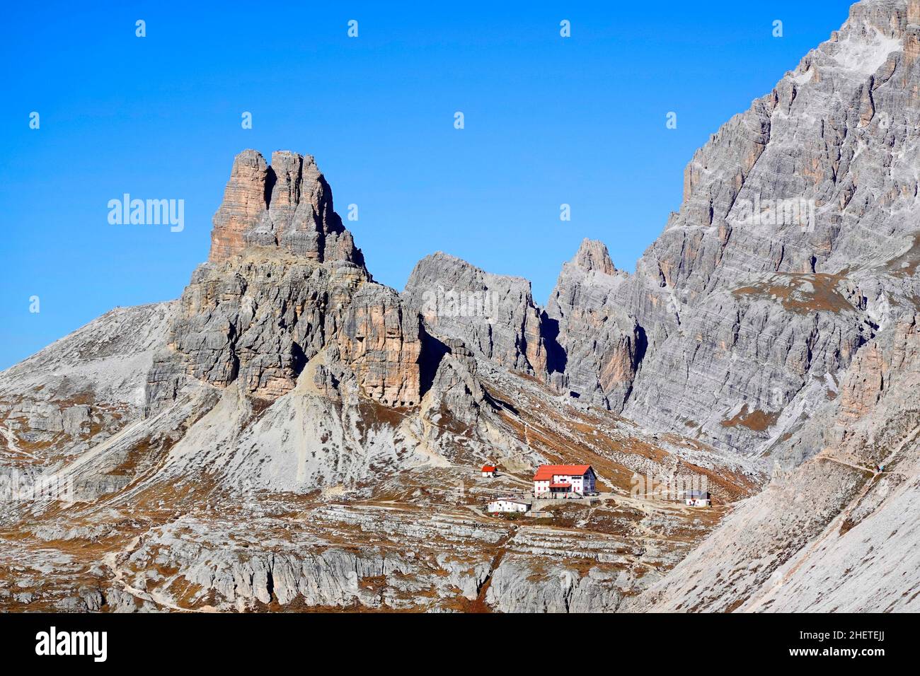 Image of Locatelli Refuge in the Dolomites, Italy, Europe Stock Photo ...