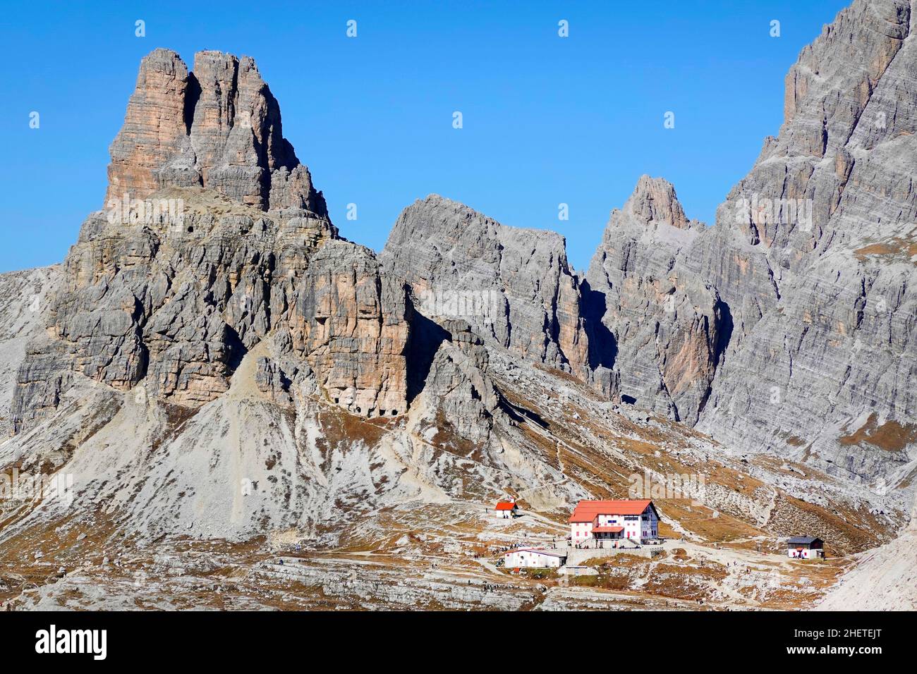 Image of Locatelli Refuge in the Dolomites, Italy, Europe Stock Photo ...
