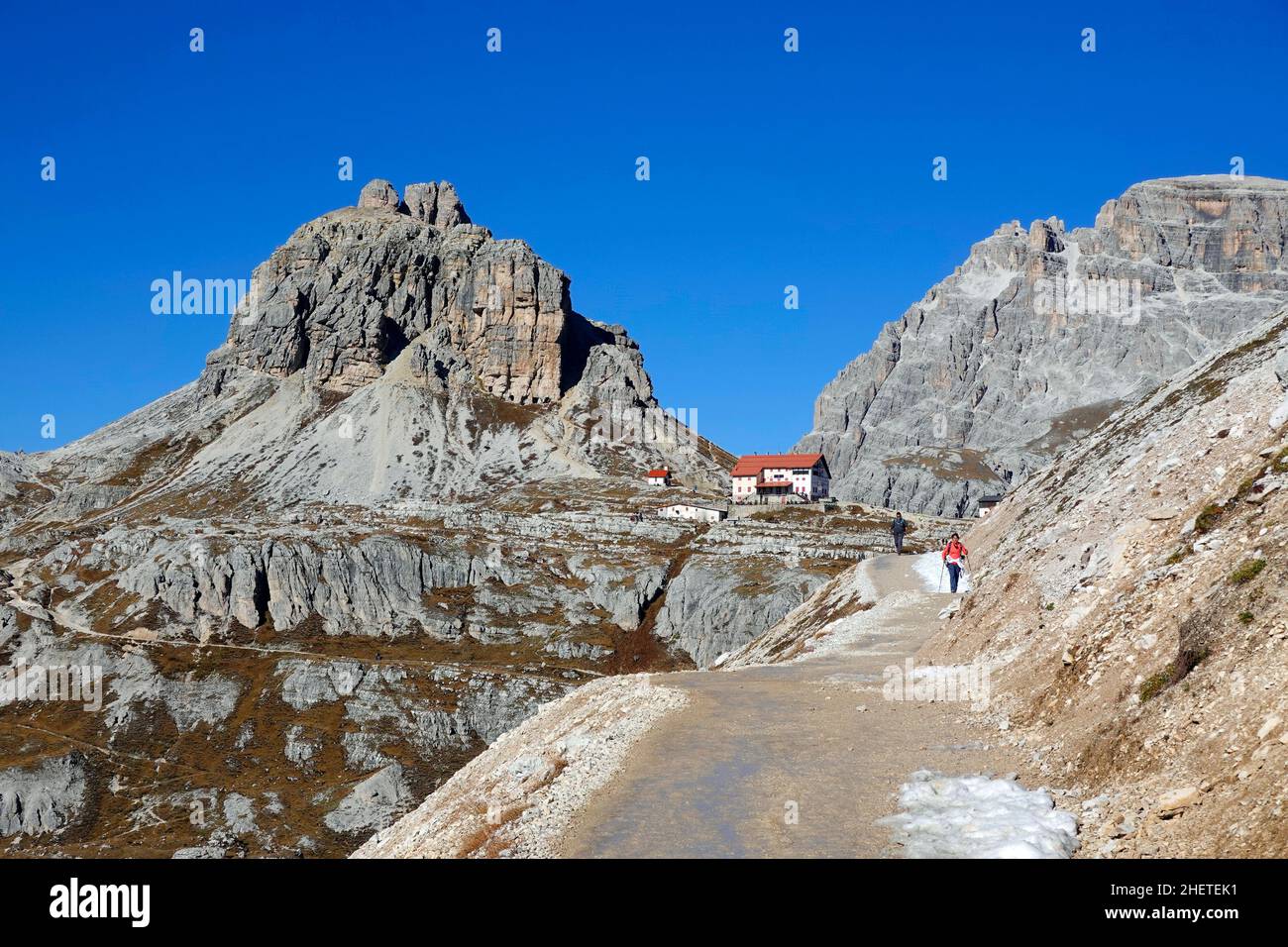 Image of Locatelli Refuge in the Dolomites, Italy, Europe Stock Photo ...
