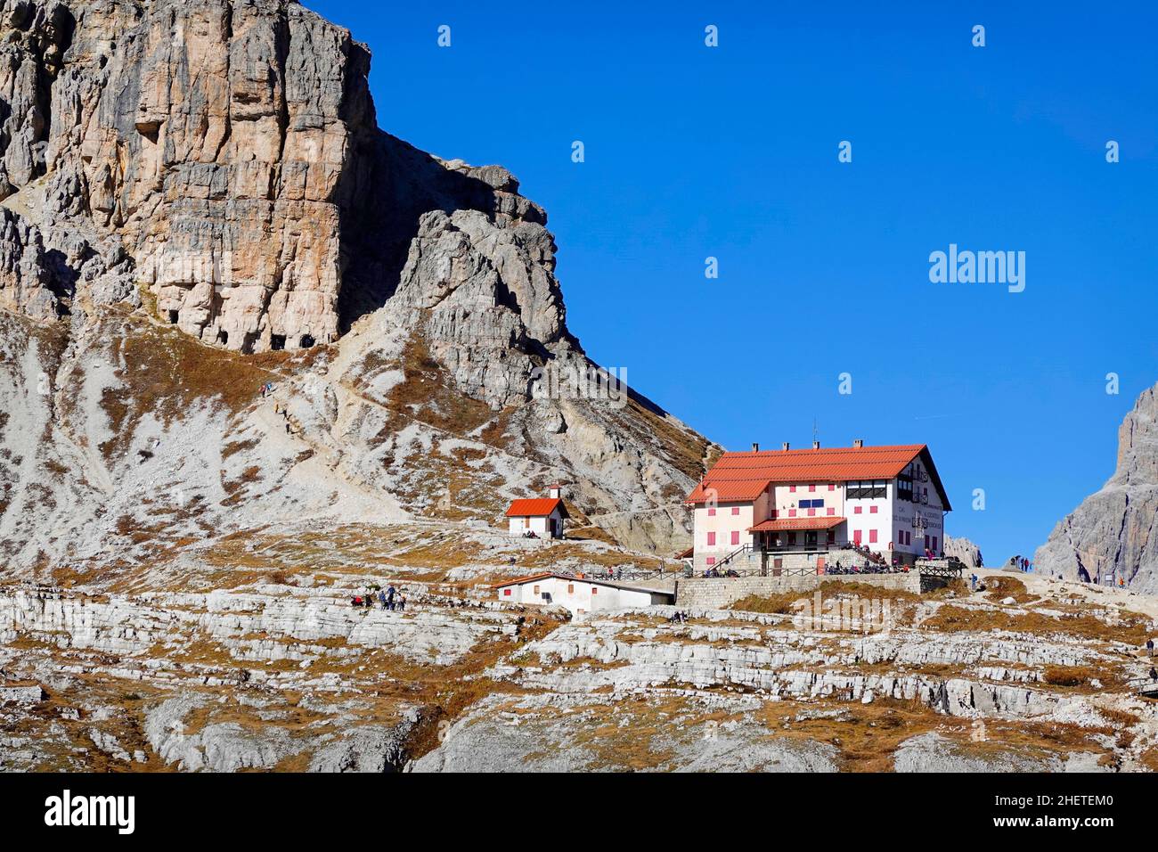 Image of Locatelli Refuge in the Dolomites, Italy, Europe Stock Photo ...