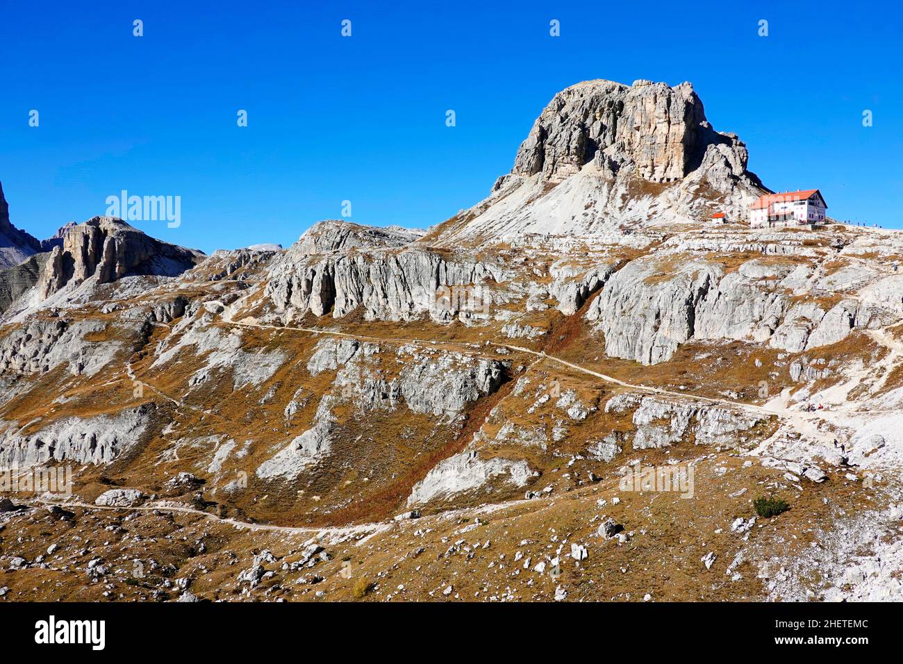 Image of Locatelli Refuge in the Dolomites, Italy, Europe Stock Photo ...
