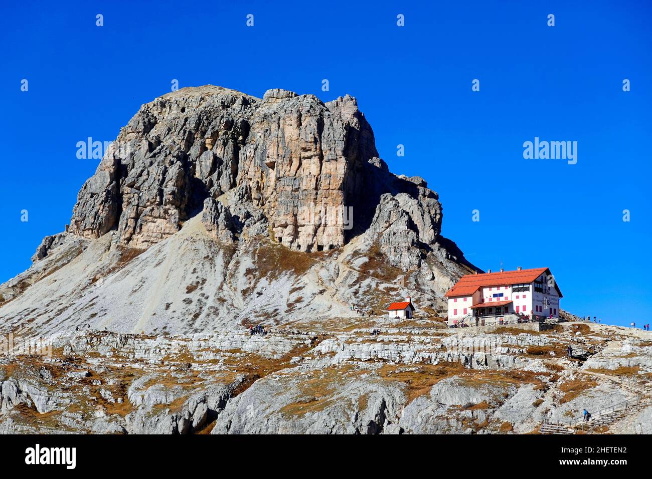 Image of Locatelli Refuge in the Dolomites, Italy, Europe Stock Photo ...