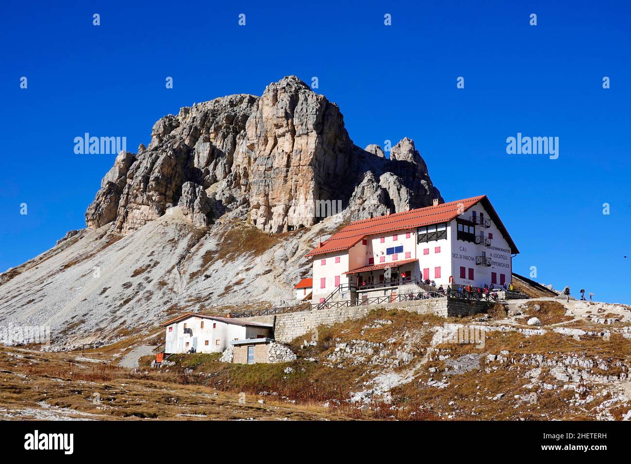 Image of Locatelli Refuge in the Dolomites, Italy, Europe Stock Photo ...