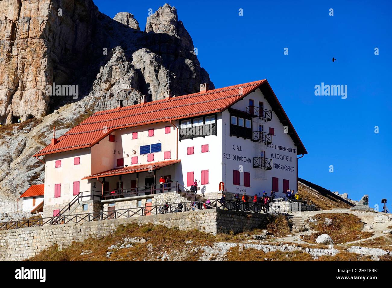 Image of Locatelli Refuge in the Dolomites, Italy, Europe Stock Photo ...