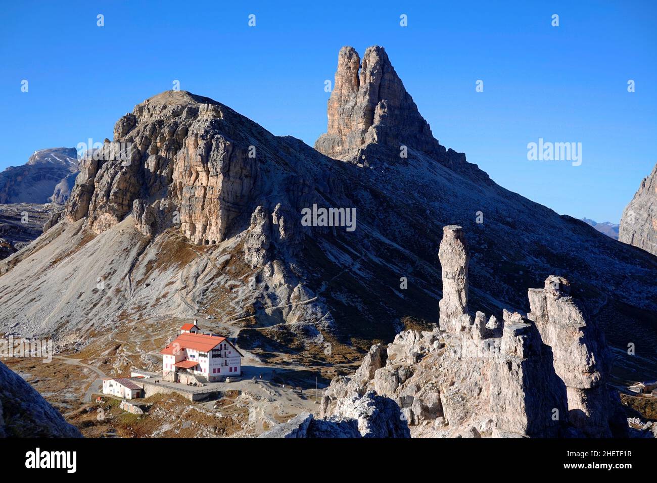 Image of Locatelli Refuge in the Dolomites, Italy, Europe Stock Photo ...