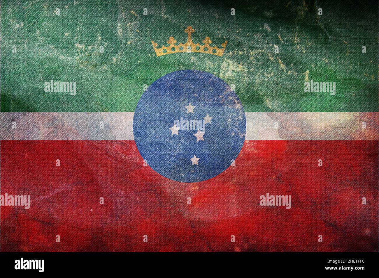 Top view of retro flag Pindamonhangaba Sao Paulo , Brazil with grunge ...
