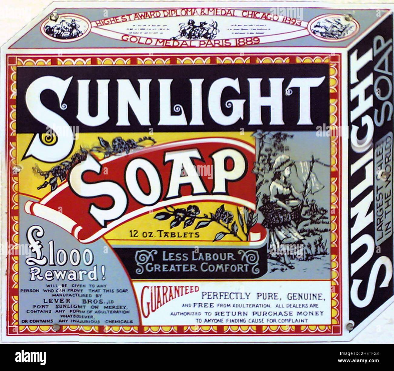 SUNLIGHT SOAP ADVERT about 1890 Stock Photo - Alamy