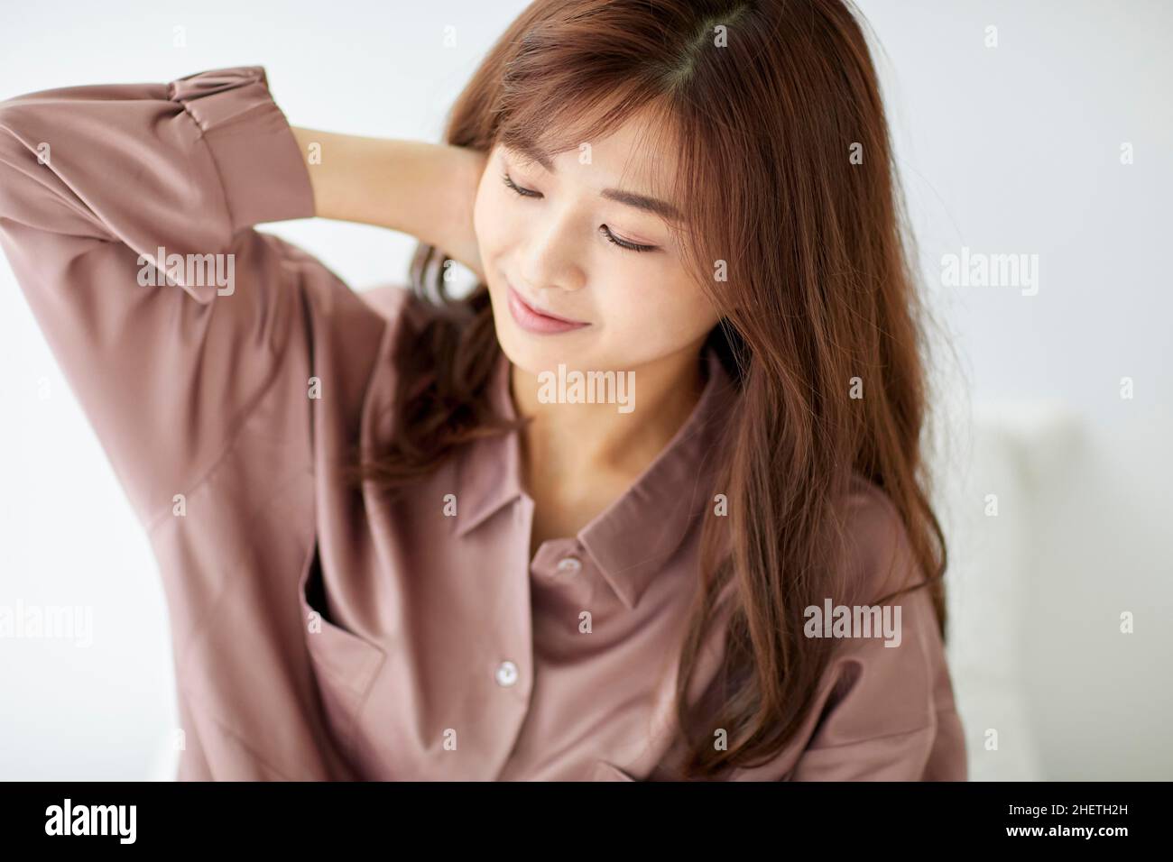 Japanese Woman Waking Up Stock Photo - Alamy