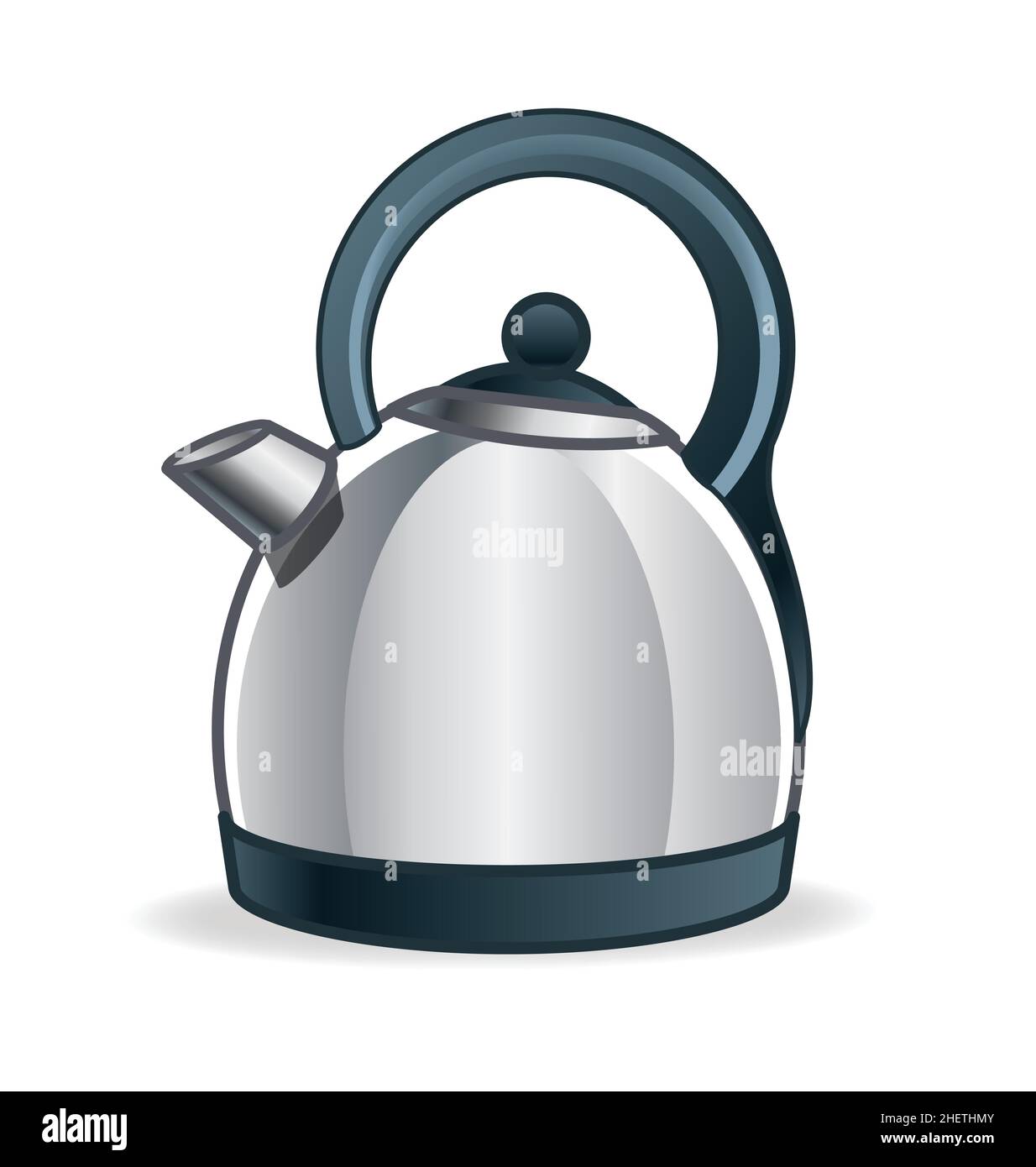 modern metal chrome kitchen kettle cartoon illustration vector isolated ...
