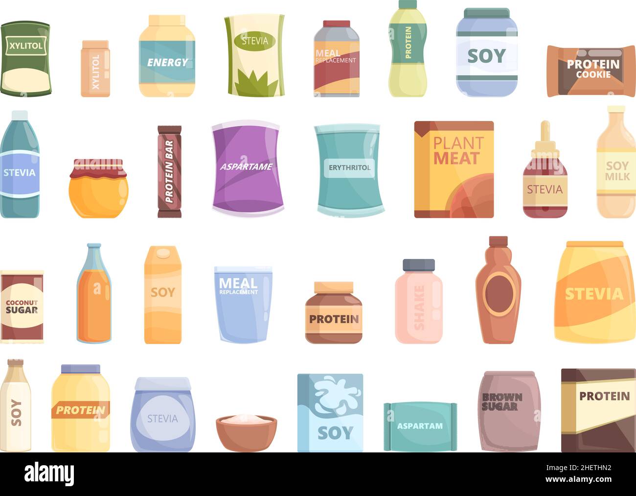 Food substitutes icon cartoon vector. Sweetener alternative. Artificial ...
