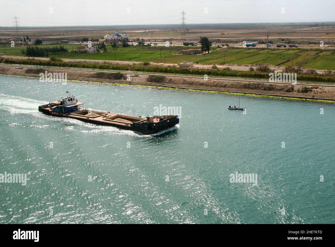 Cargo ship on the Suez Canal Stock Photo - Alamy