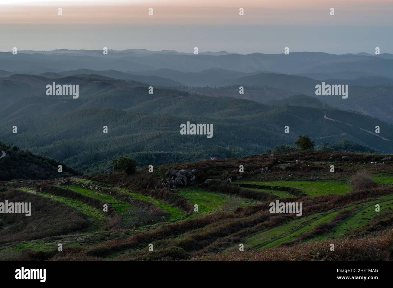 End of the day on Monchique mountains. Algarve, Portugal Stock Photo ...