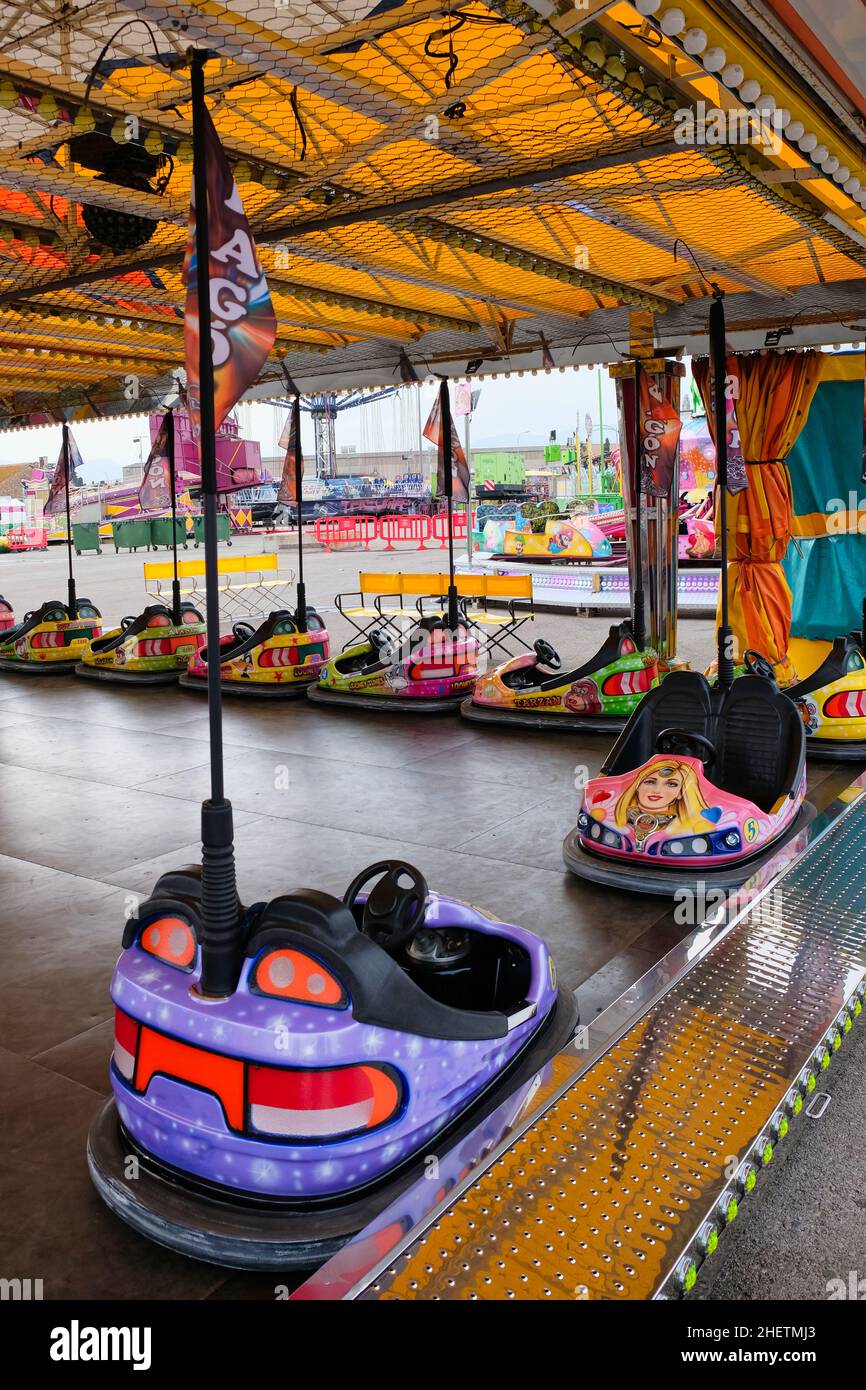 Bumper cars in a funfair located in Spain Stock Photo - Alamy