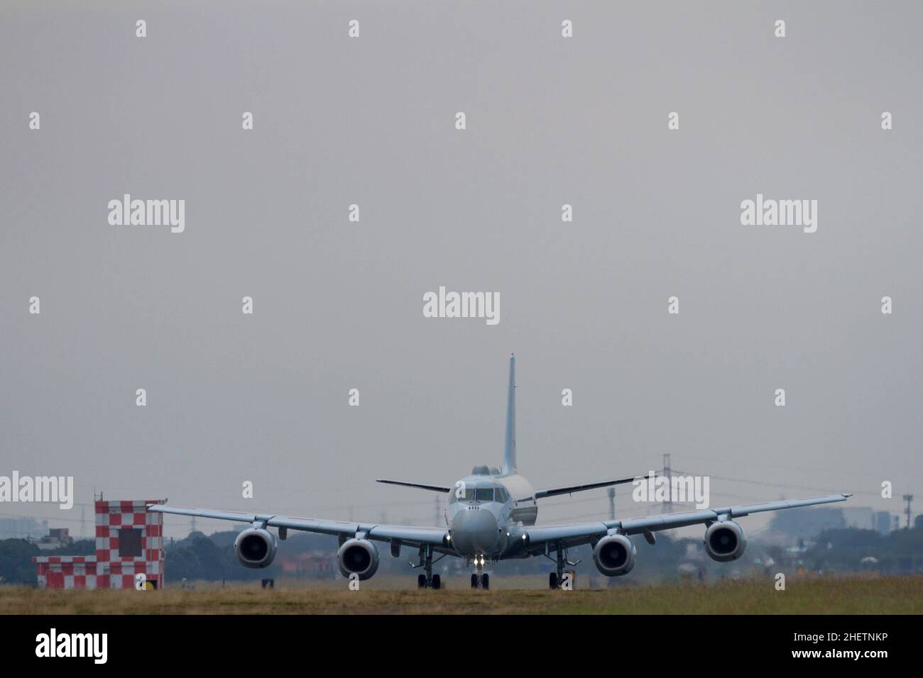 A Kawasaki P1 Maritime patrol aircraft with the Japanese Maritime Self ...