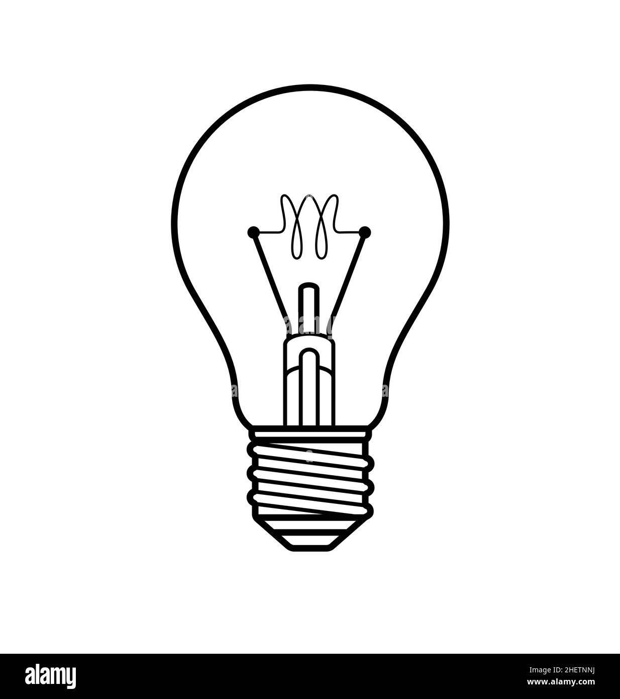 simple light bulb globe line art vector isolated on white background ...