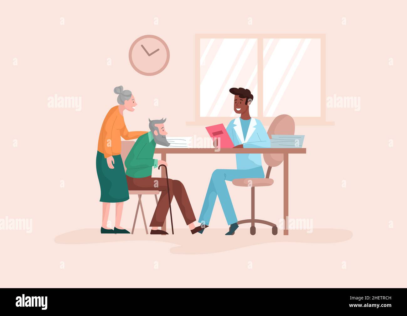 Doctors elderly people medicine Stock Vector Images - Alamy