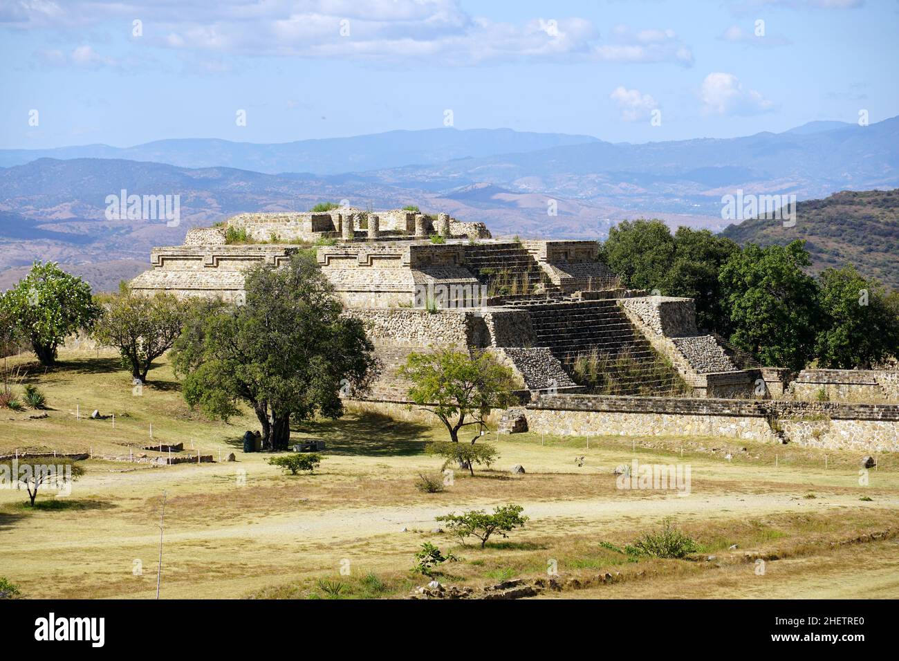 Pyramid, Monte Albán, zapotec ruins, pre-Columbian archaeological site ...