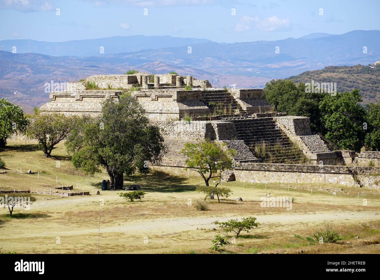 Pyramid, Monte Albán, zapotec ruins, pre-Columbian archaeological site ...