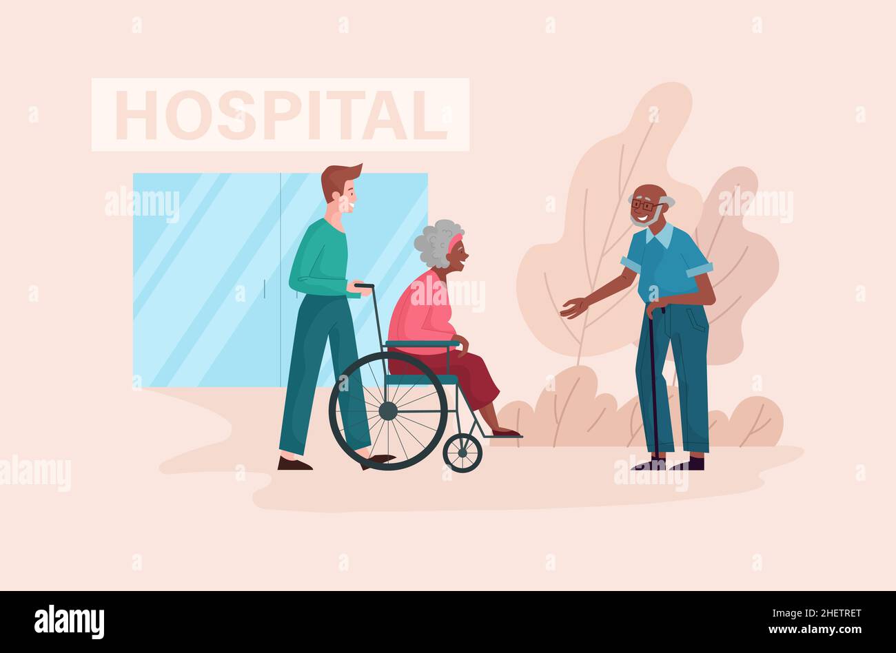 Hospital checkup elderly Stock Vector Images - Alamy