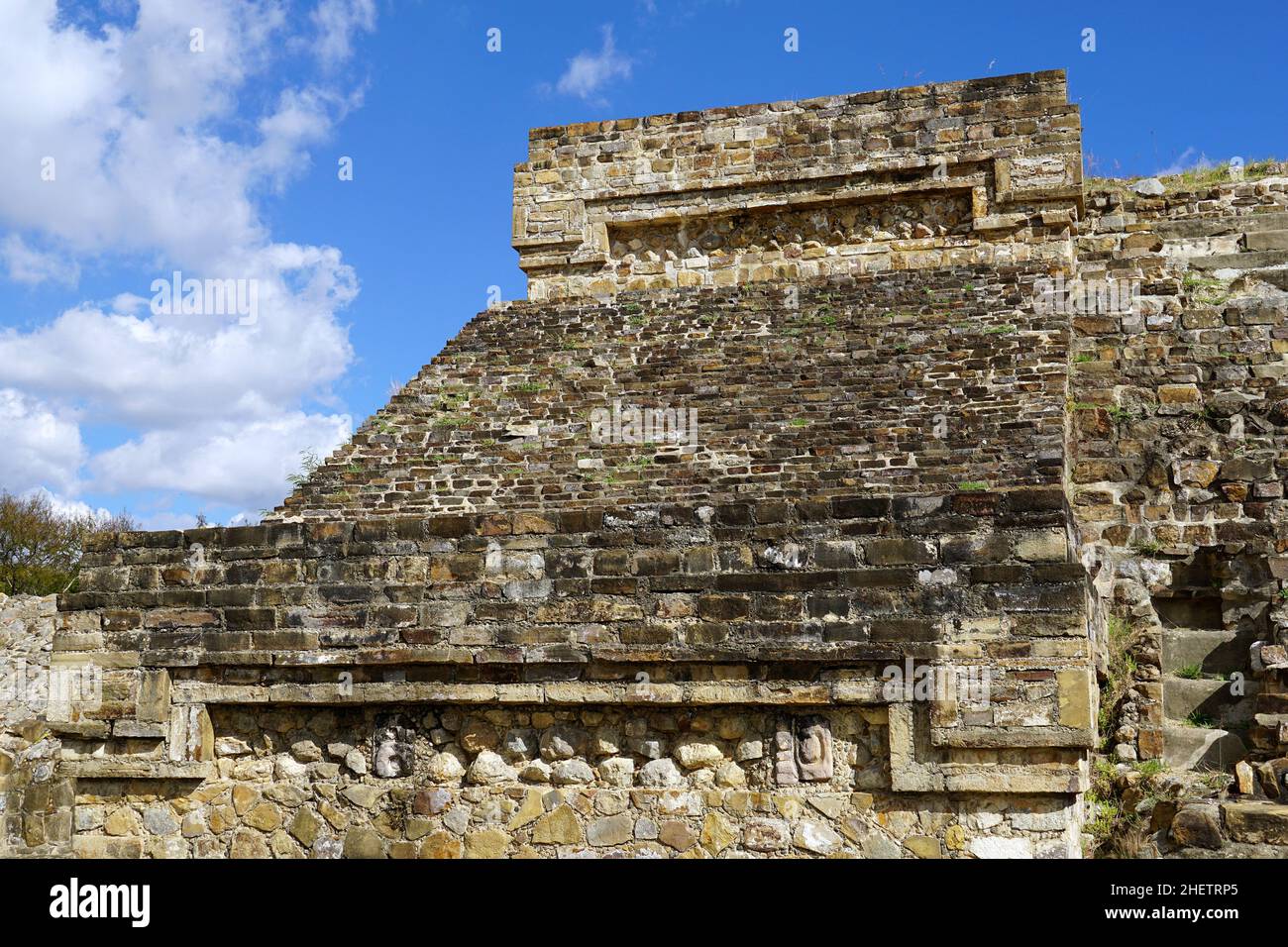 Pyramid, Monte Albán, zapotec ruins, pre-Columbian archaeological site ...
