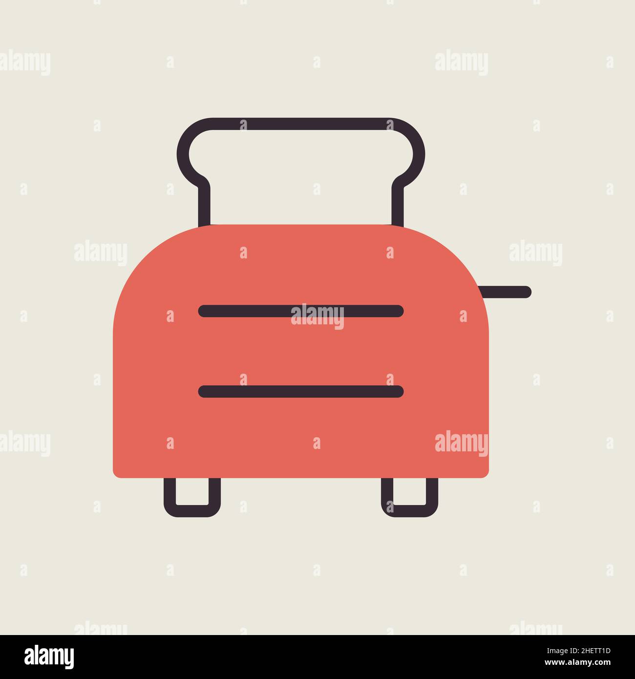 Toaster with toasts vector color flat icon. Kitchen appliance. Graph ...