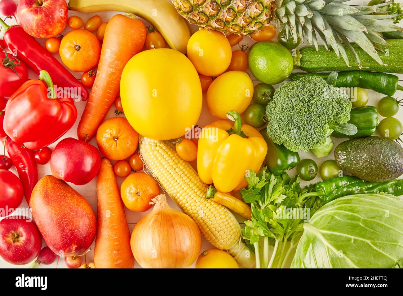 Colorful Fruits And Vegetables Stock Photo - Alamy