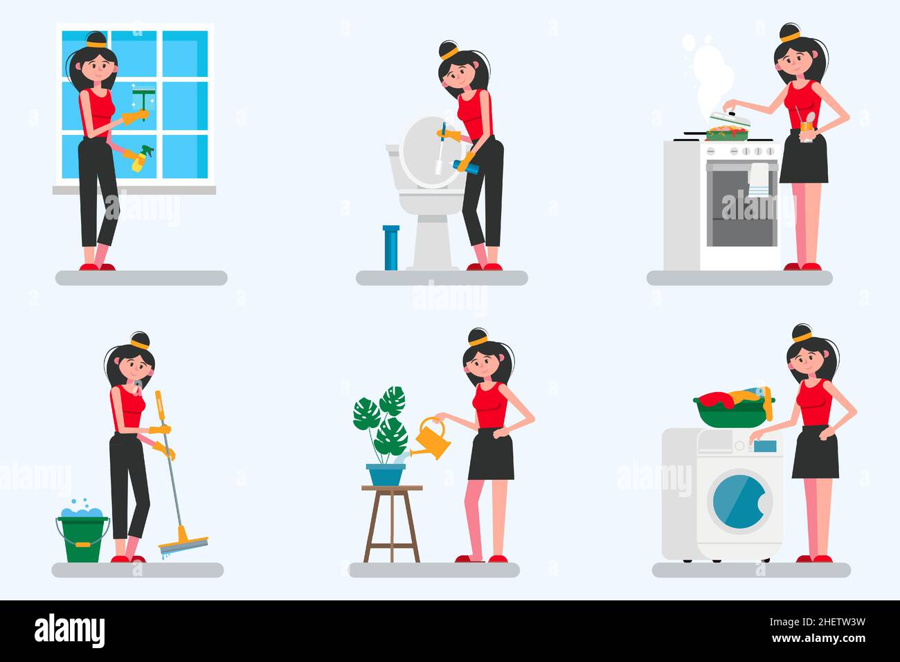 Woman laundry service worker Stock Vector Images - Alamy