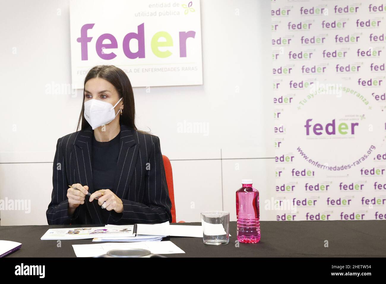 Madrid. Spain, 12-01-2022 Madrid Queen Letizia attend a meeting with ...
